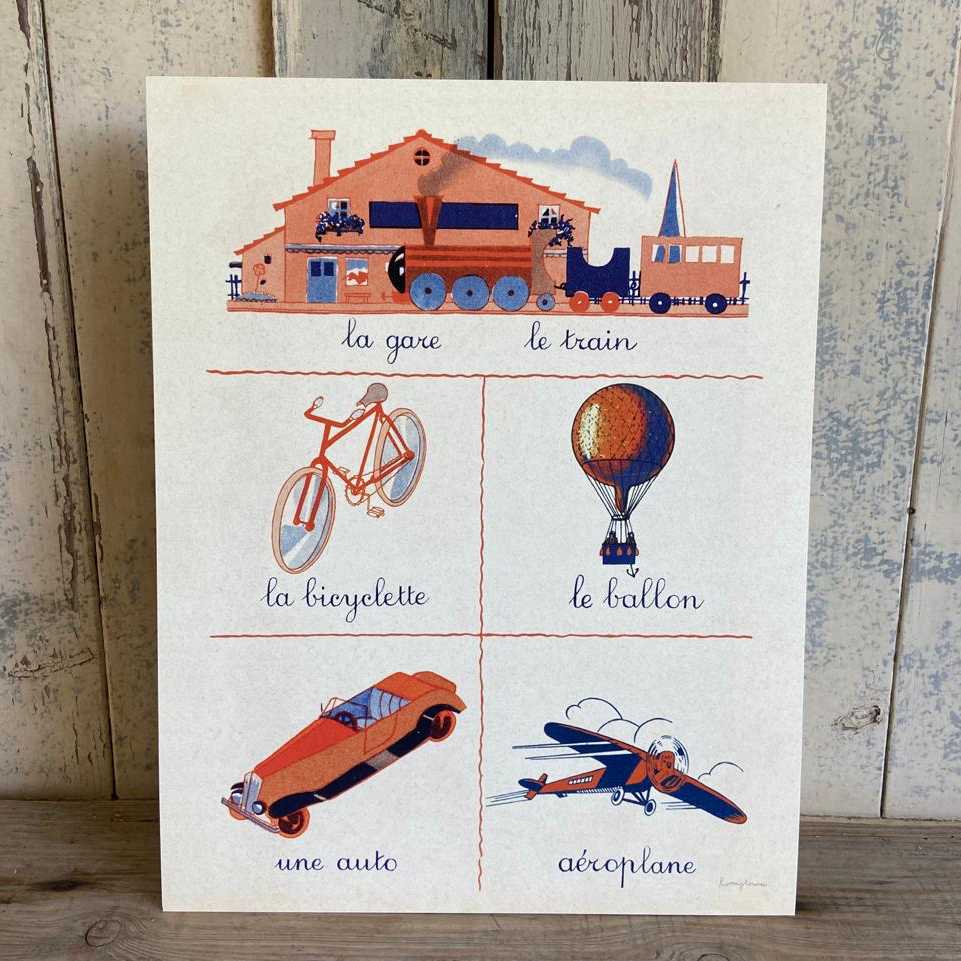 French First Words Transport Fine Art Print | Closet & Botts