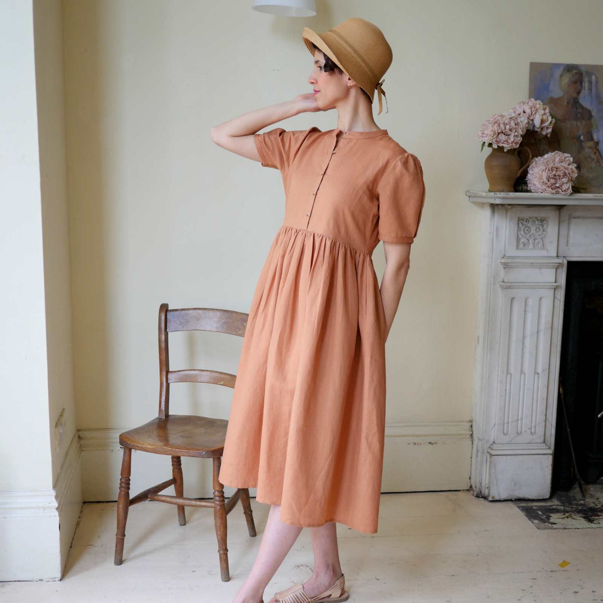 Collarless Dress - Clay – Closet & Botts
