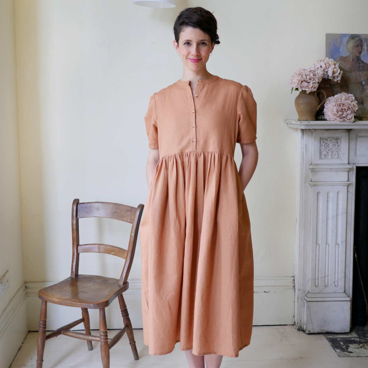 Collarless Dress - Clay | Closet & Botts