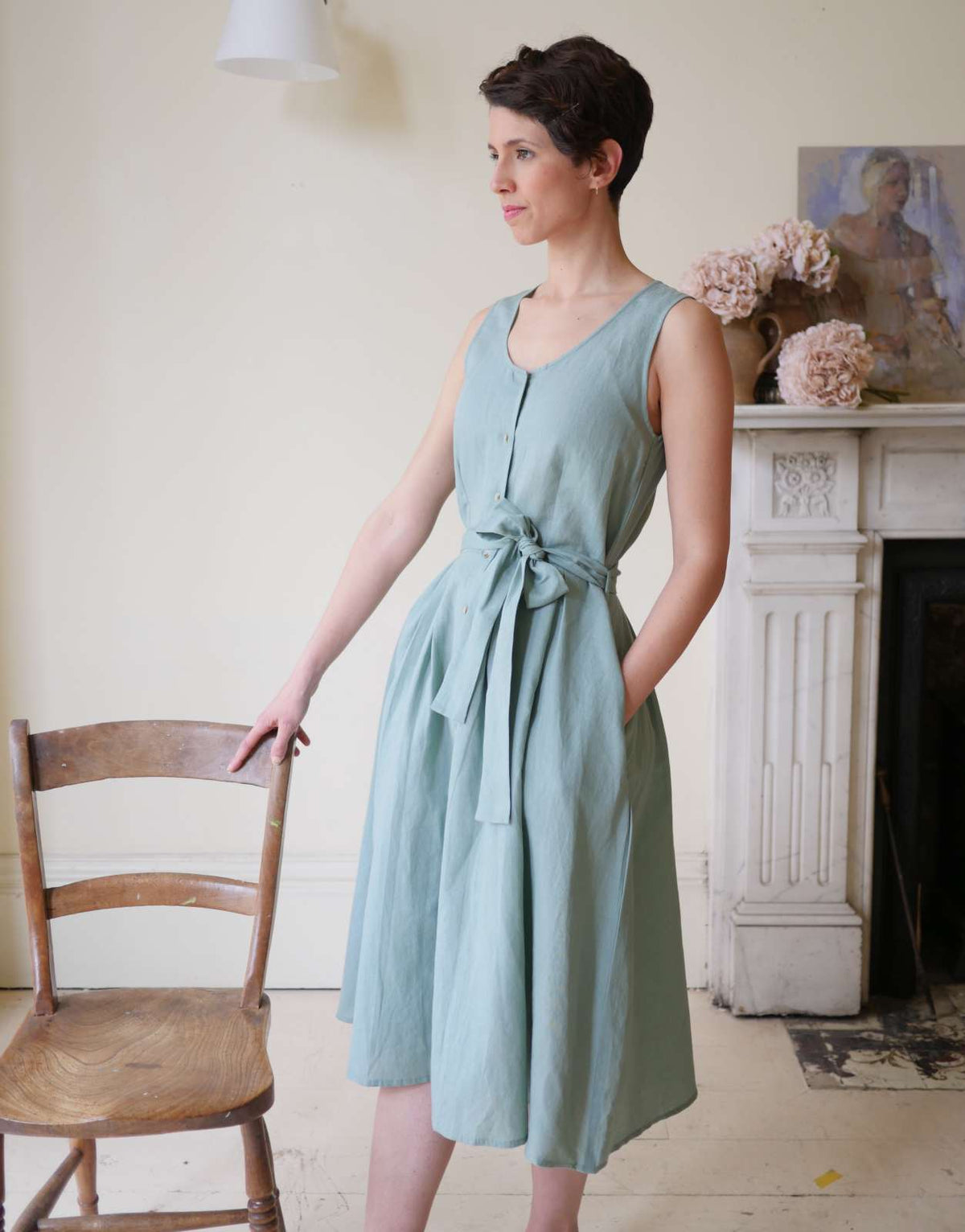 Belted Sun Dress - Duck Egg | Closet & Botts