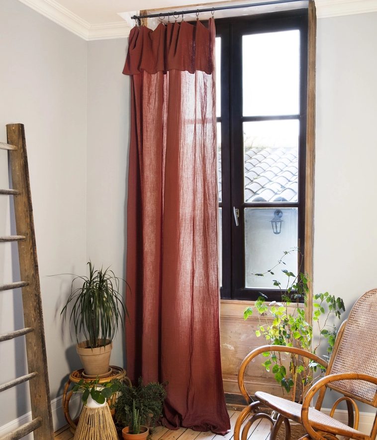 Cotton Gauze Curtain Panel - Rust – Closet & Botts