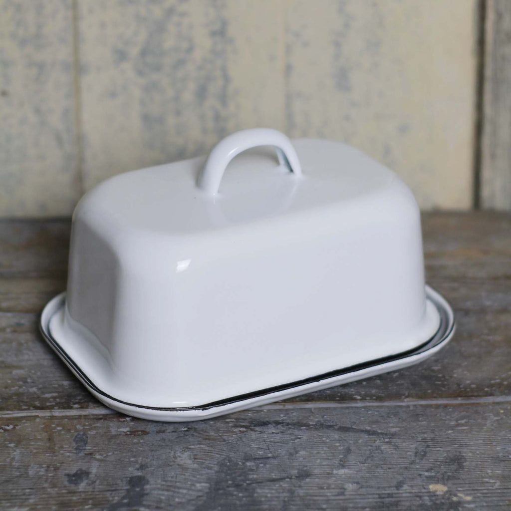 White Enamel Butter Dish | Closet & Botts