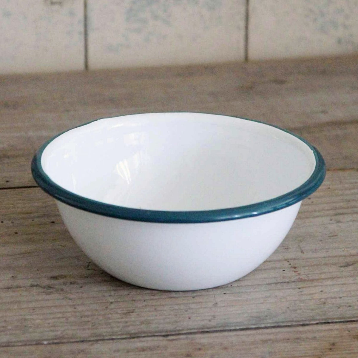 Enamel Cereal Bowl - Green Rim | Closet & Botts