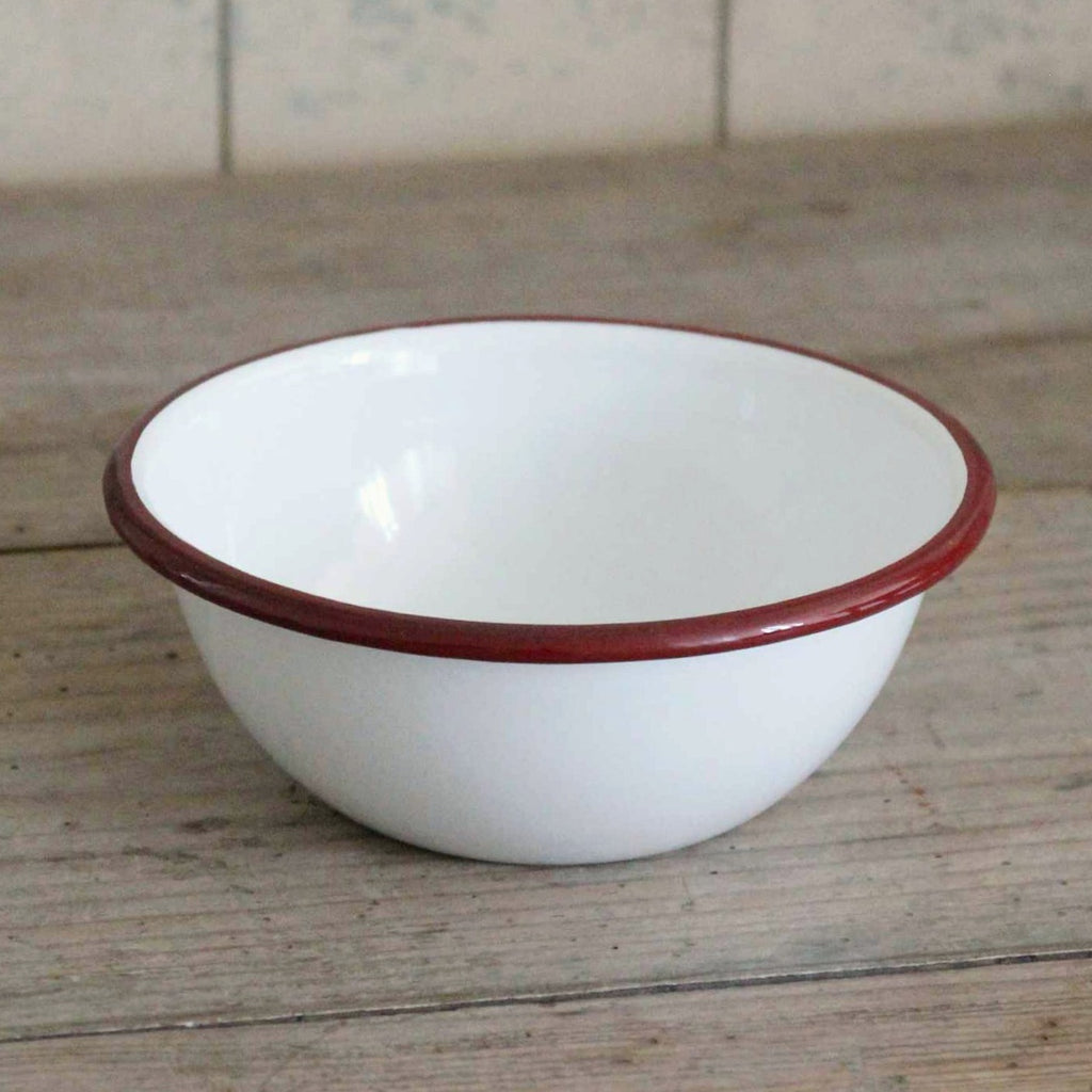 Enamel Cereal Bowl - Red Rim | Closet & Botts
