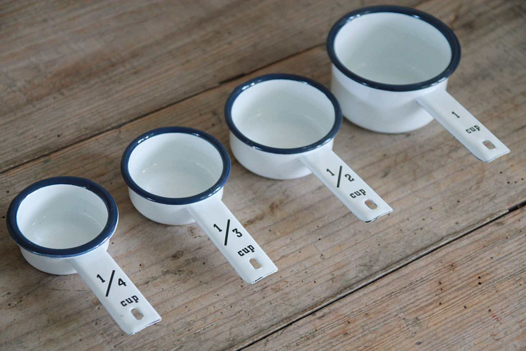 White Enamel Measuring Cup Set | Closet & Botts