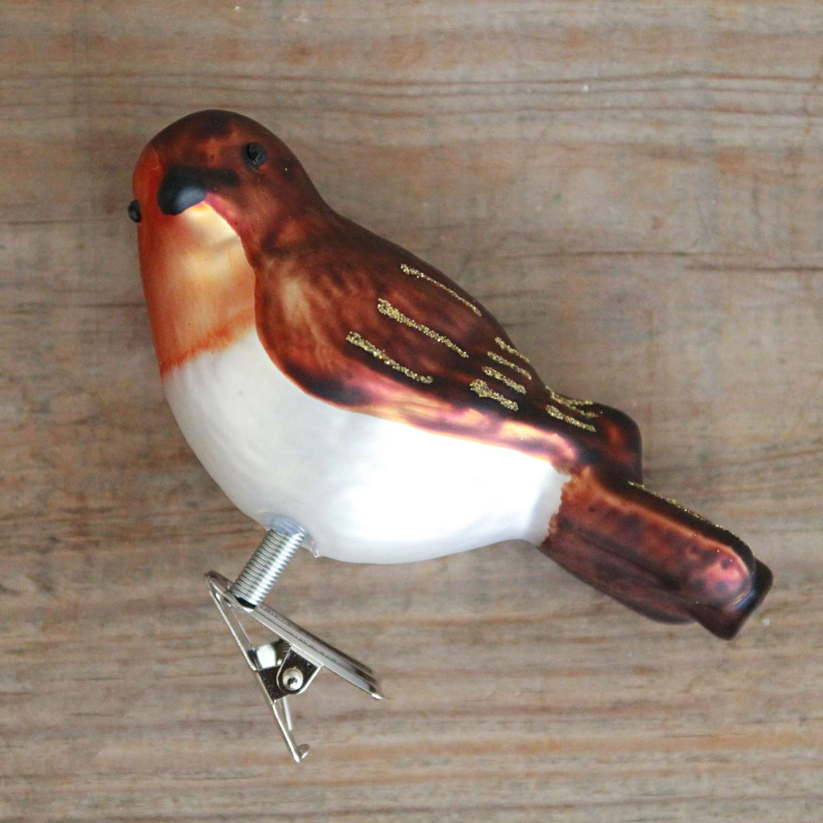 Clip on Glass Robin Decoration | Closet & Botts