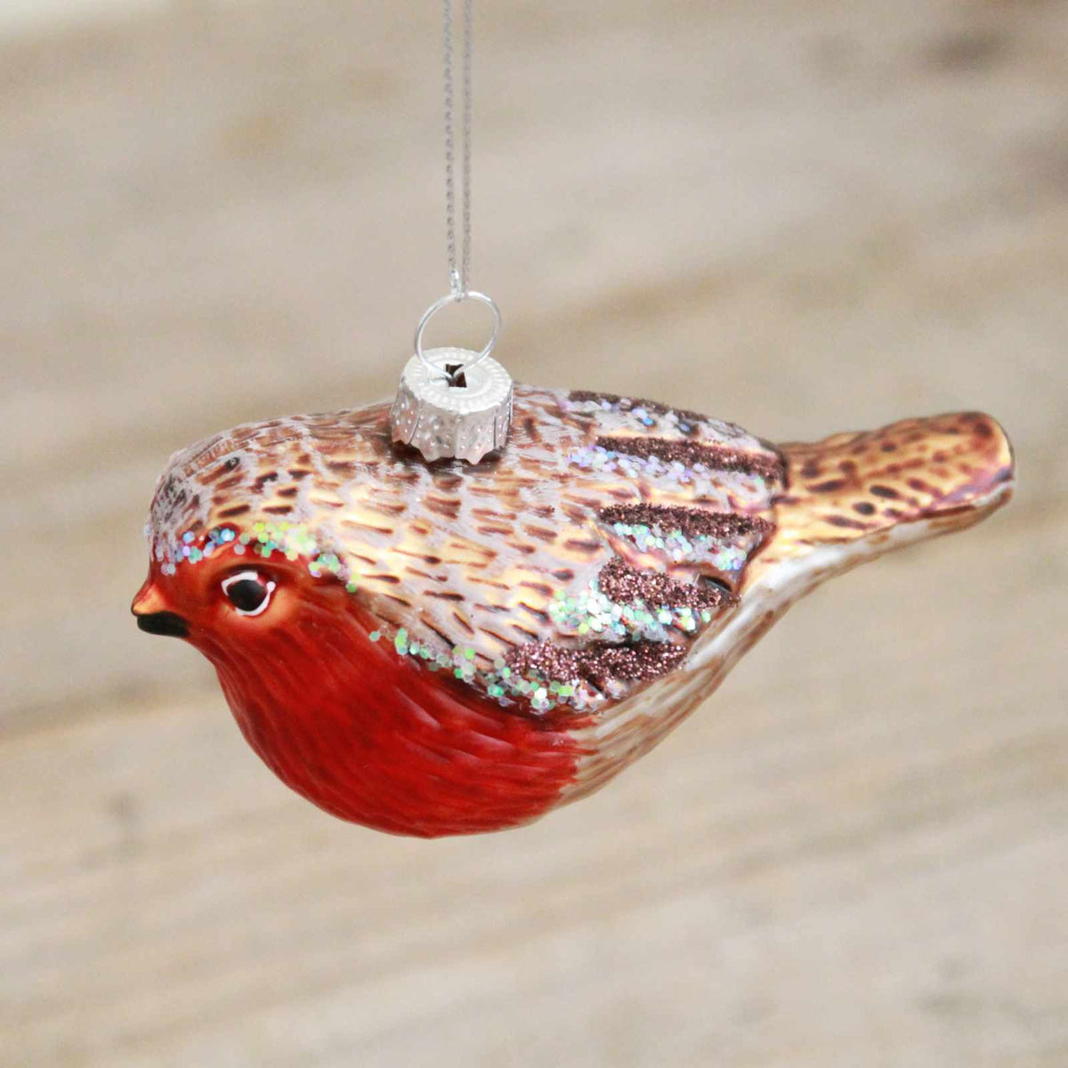 Painted Glass Vintage Robin Decoration – Closet & Botts