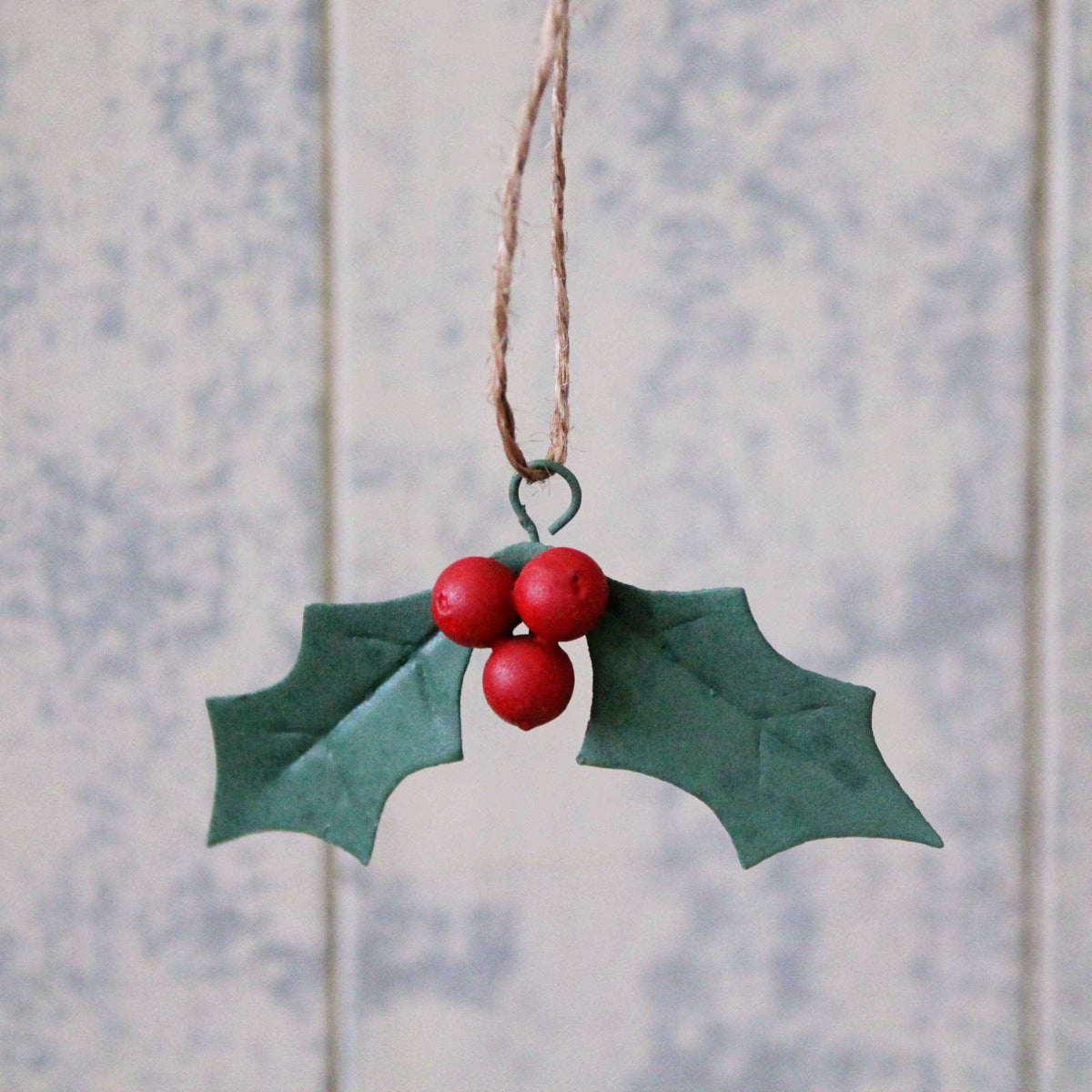 Metal Holly Vintage Christmas Decoration | Closet & Botts