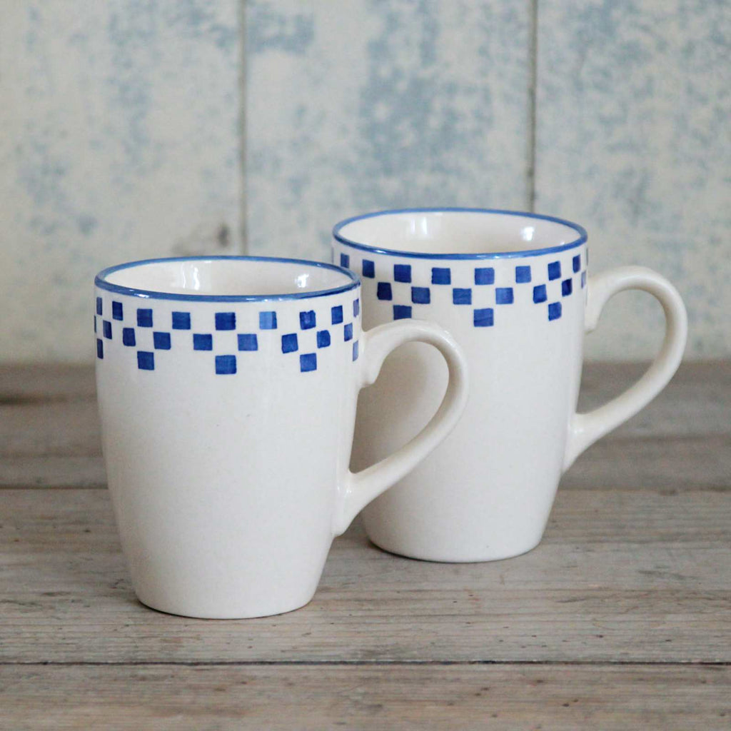 Stencil Mug - Blue Check | Closet & Botts