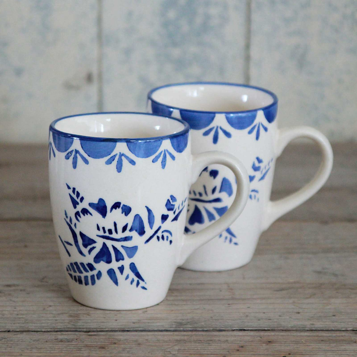 Stencil Mug - Blue Flower | Closet & Botts
