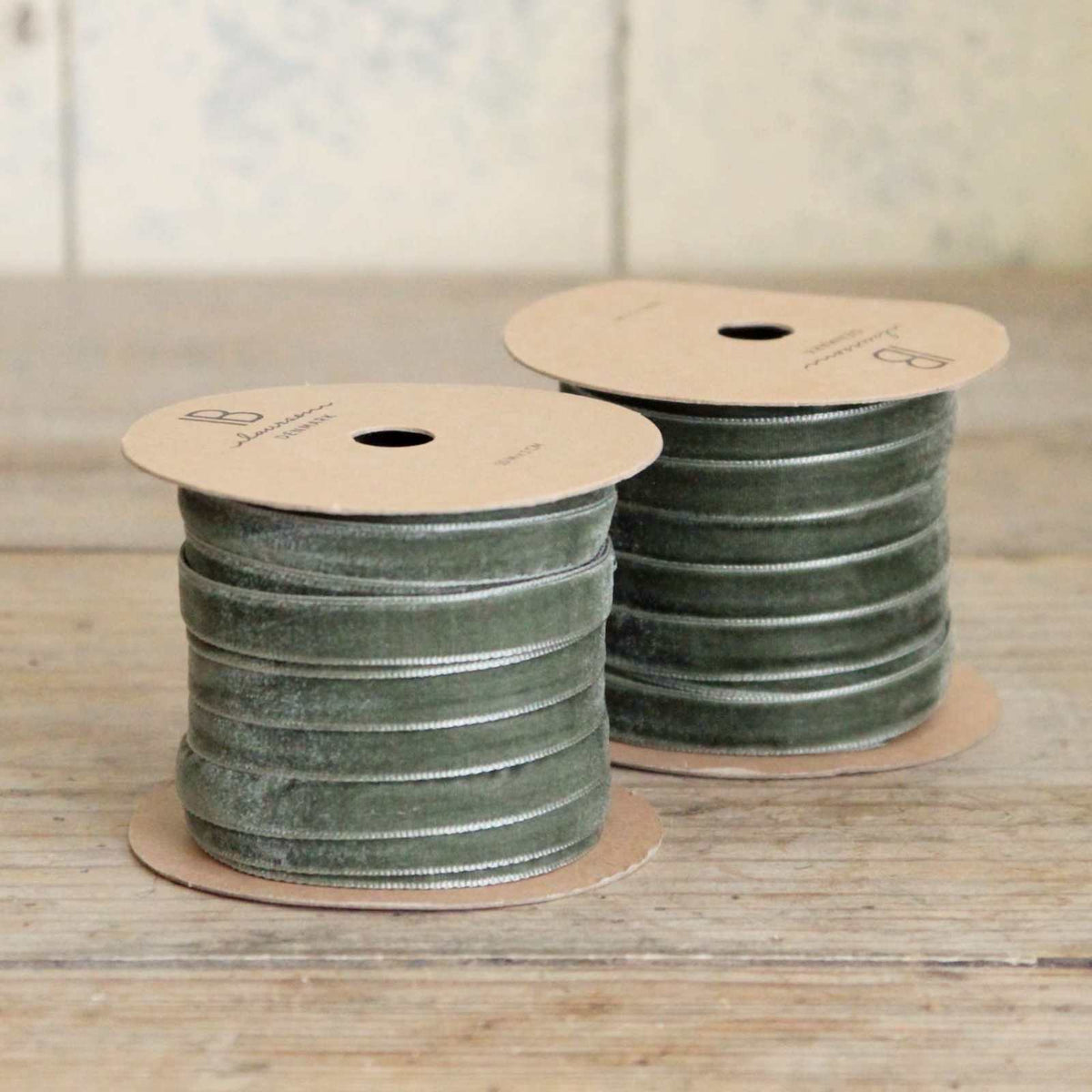Thin Velvet Ribbon 10m - Moss Green – Closet & Botts