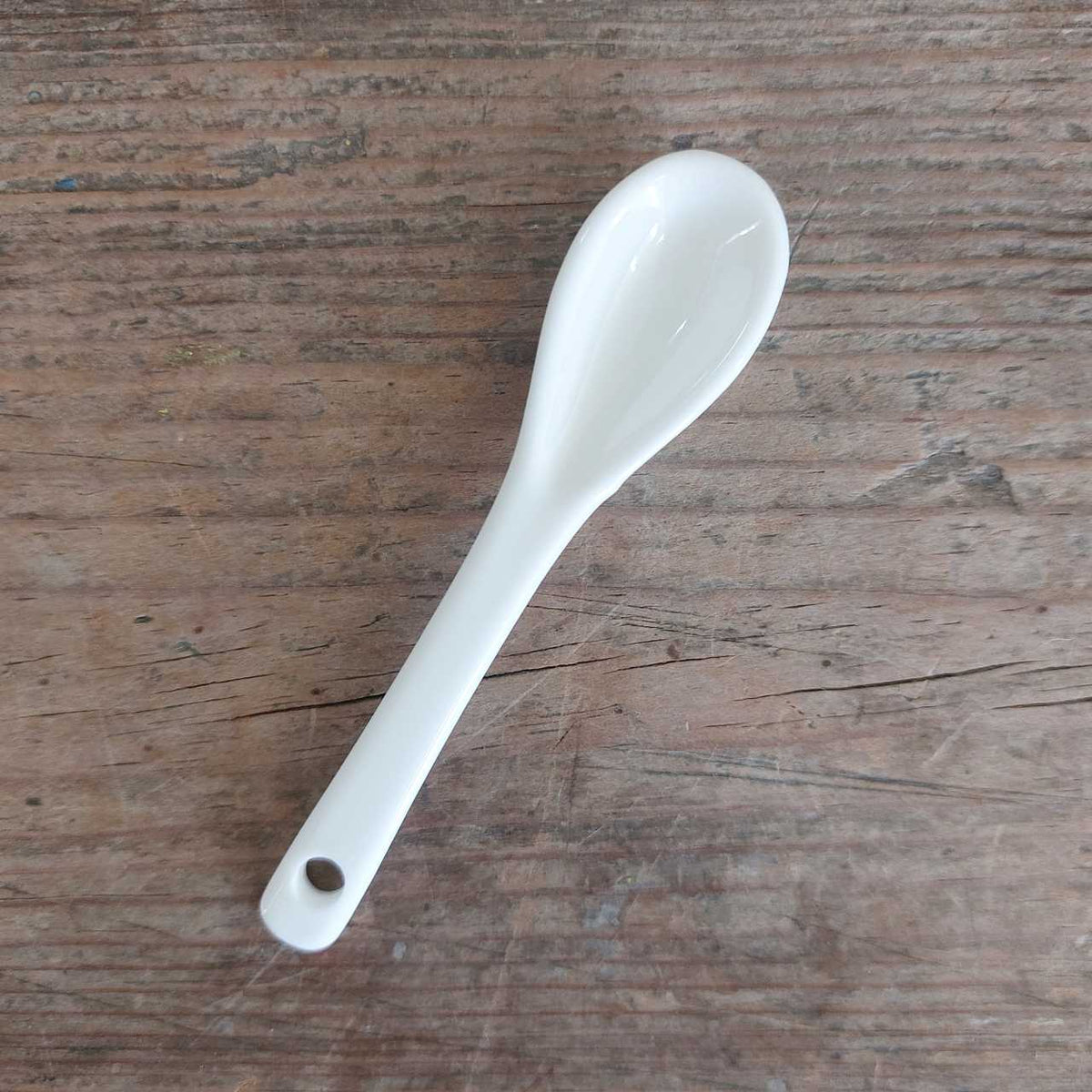 White Ceramic Salt Spoon | Closet & Botts