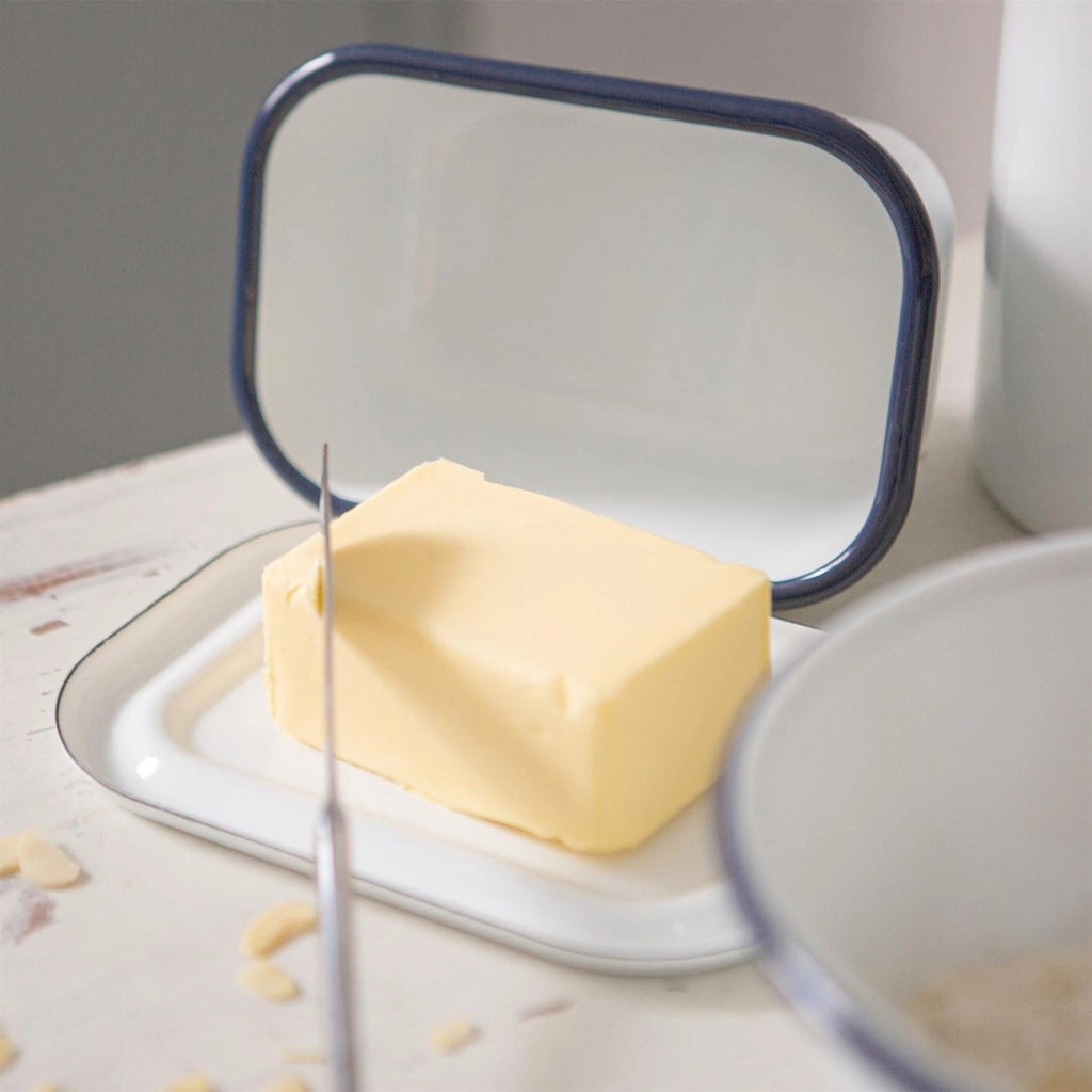 White Enamel Butter Dish | Closet & Botts