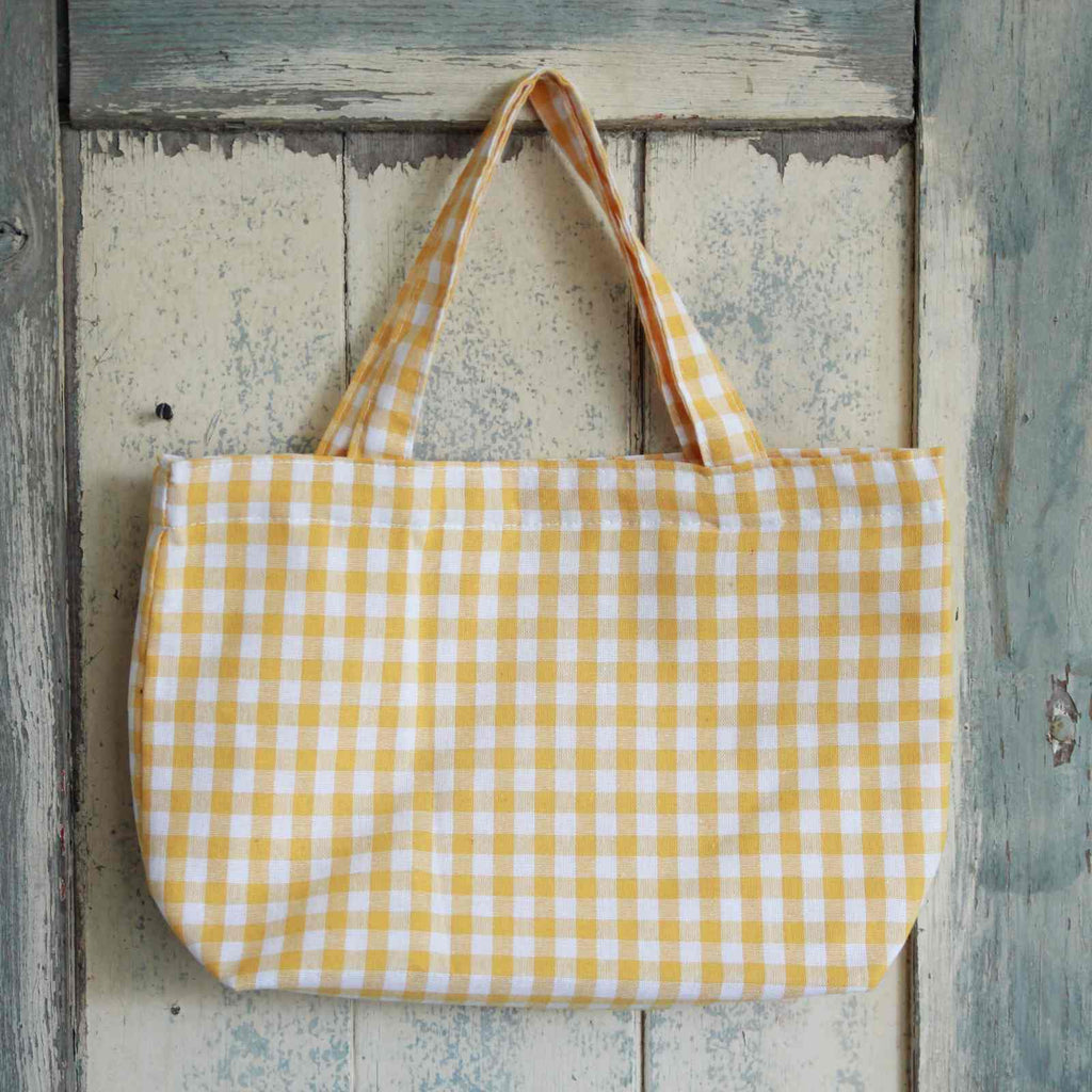 Small Tote Bag - Yellow Gingham | Closet & Botts