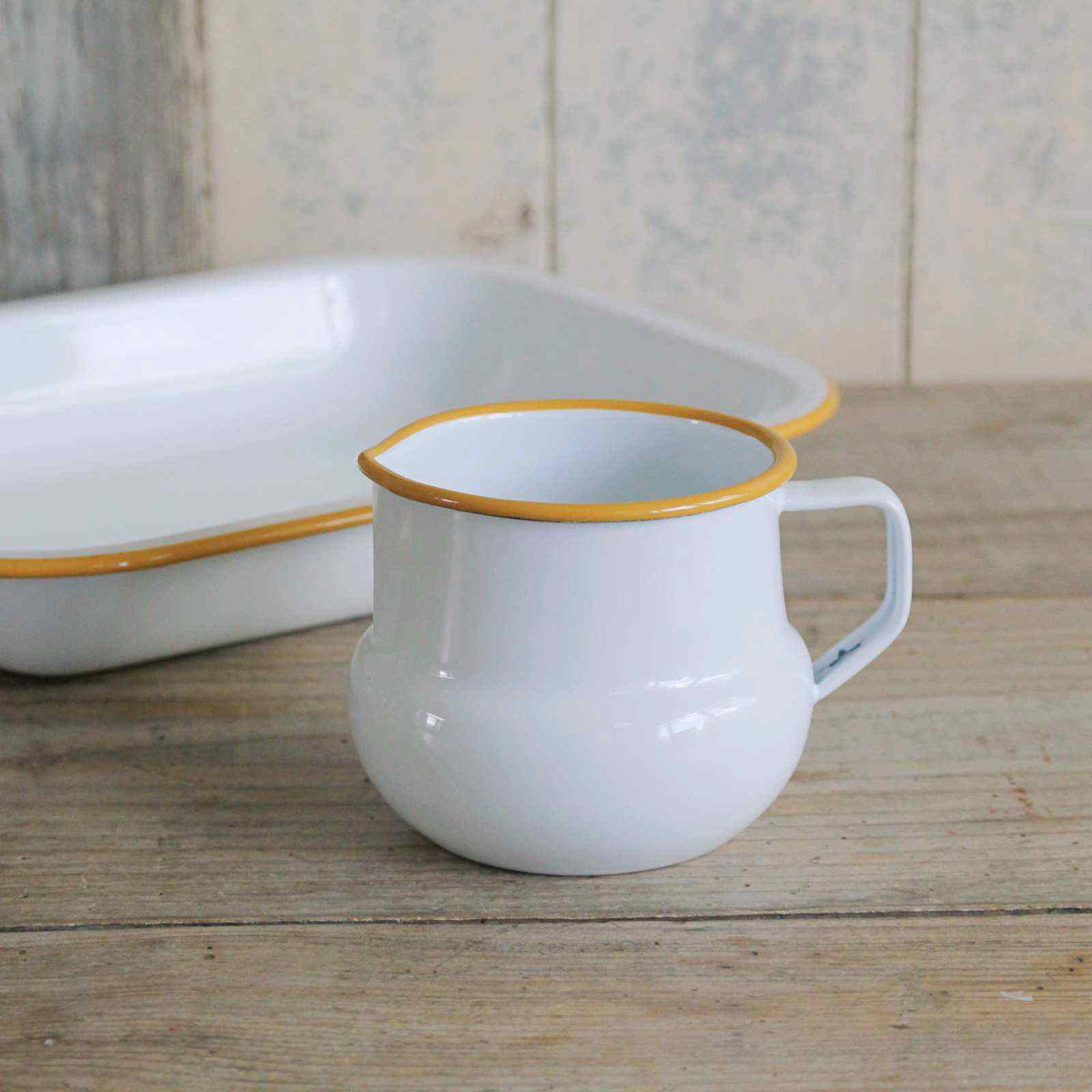 Enamel Jug - Mustard Rim | Closet & Botts