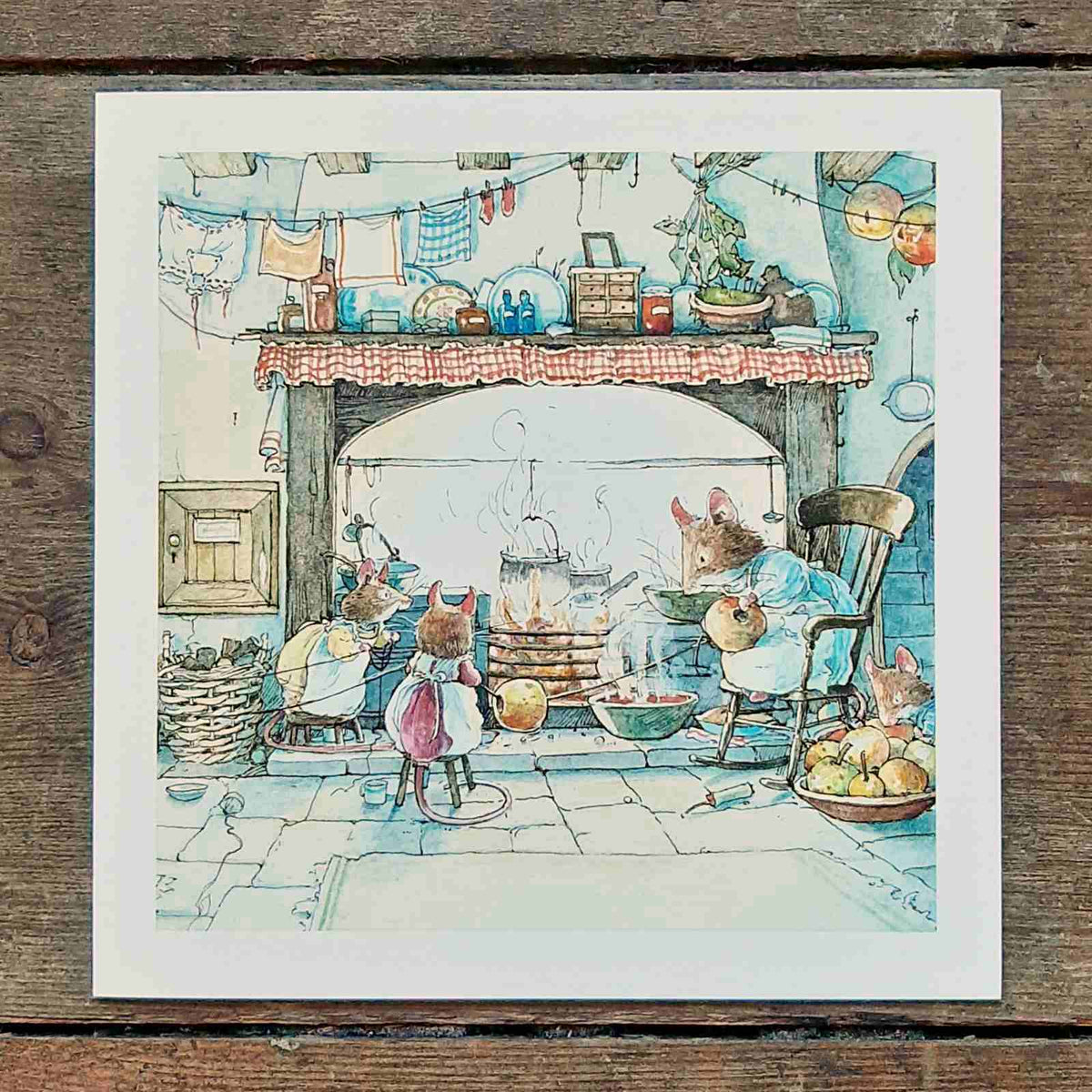Brambly Hedge, Kitchen at Crabapple Cottage Vintage Card – Closet & Botts