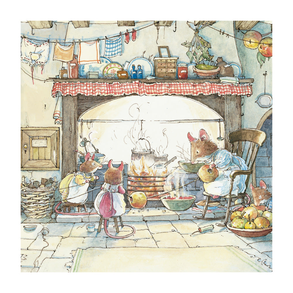 Brambly Hedge, Kitchen at Crabapple Cottage Vintage Card – Closet & Botts