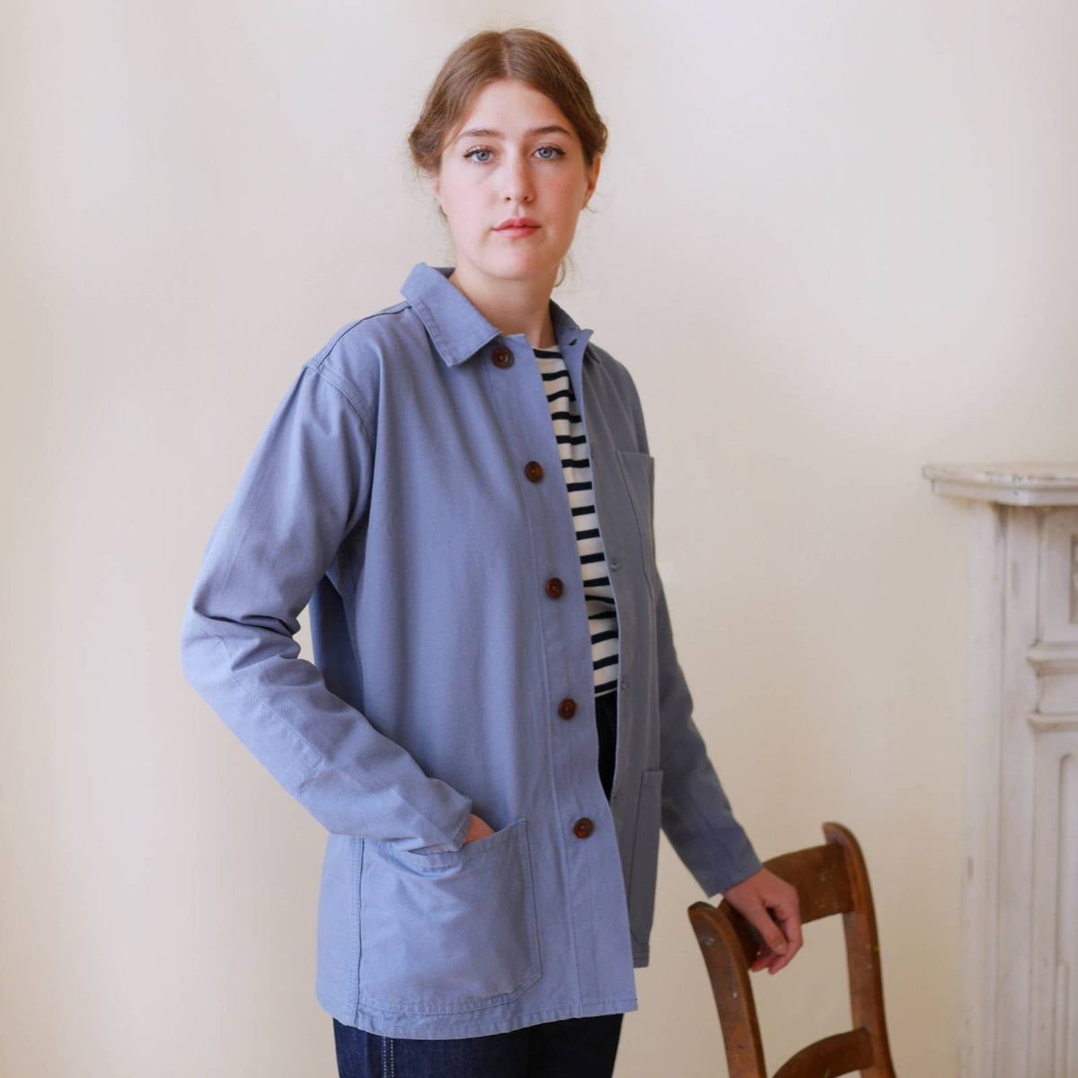 Unisex Work Jacket, Faded Blue | Closet & Botts