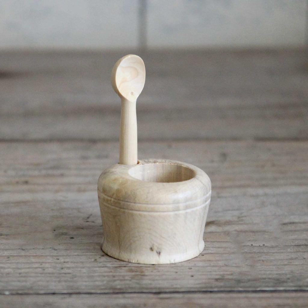 Wooden Salt Pot & Spoon Set | Closet & Botts